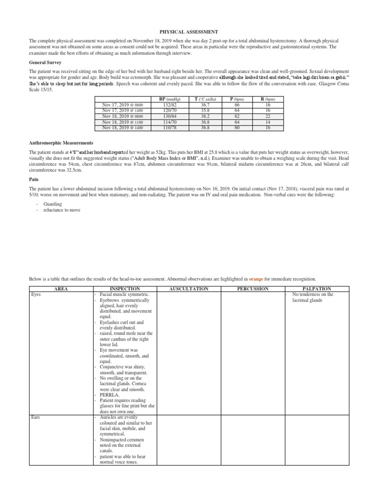 Physical Assessment: ("Adult Body Mass Index or BMI", N.D.) | PDF ...