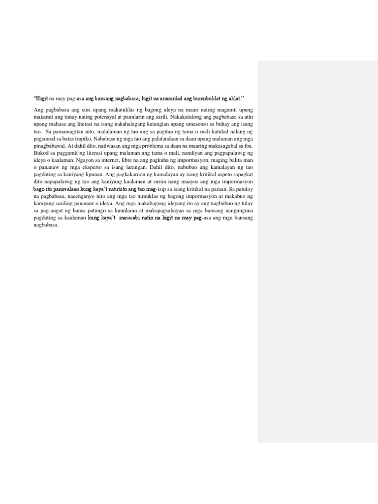 Filipino Essay | PDF