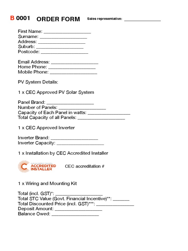 0001 Order Form: CEC Accreditation # | PDF | Credit Card | Payments