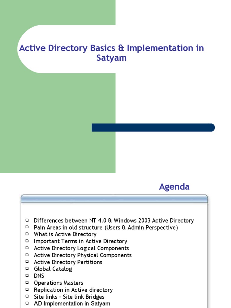 Active Directory Guide for Satyam | PDF | Active Directory | Domain ...