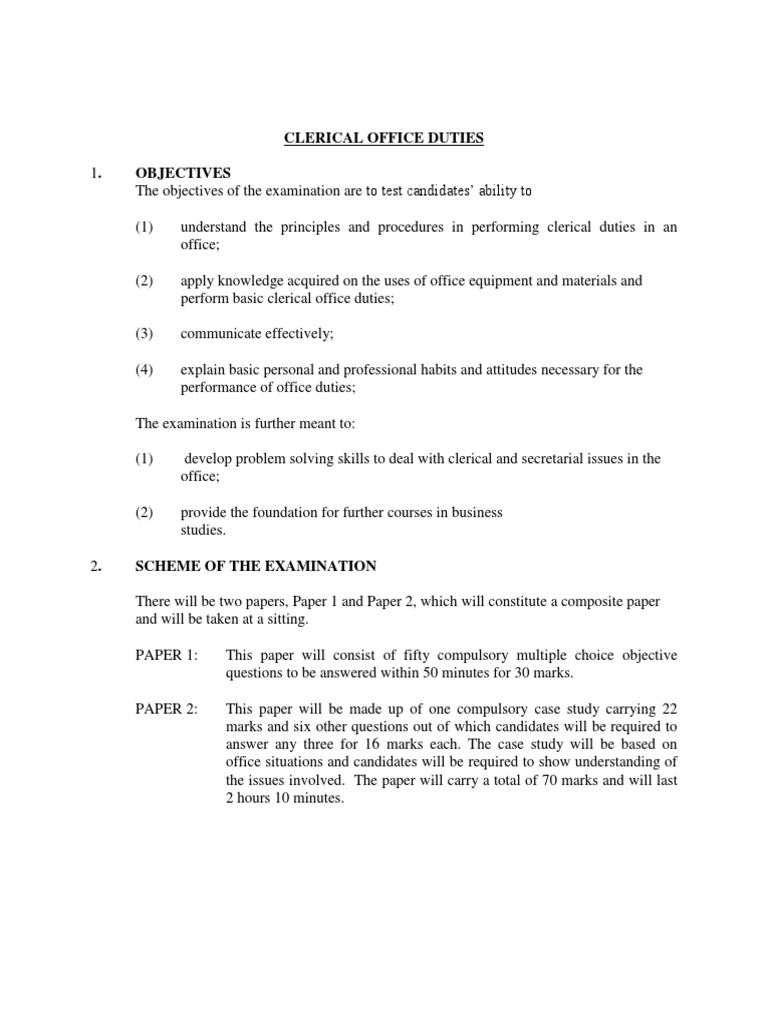 Clerical Office Duties | Cheque | Mail