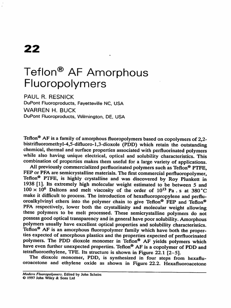 Teflon AF Amorphous Fluoropolymers | PDF