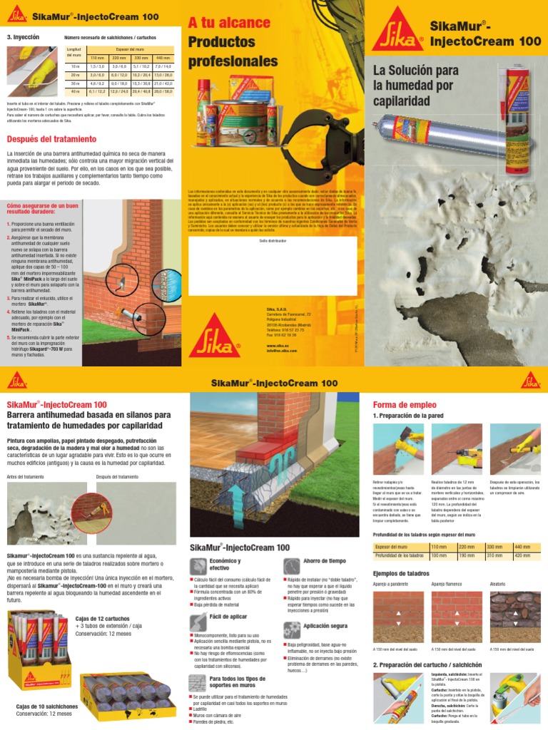 Sika Mur Injectocream 100 PDF | PDF | Pistola | Agua