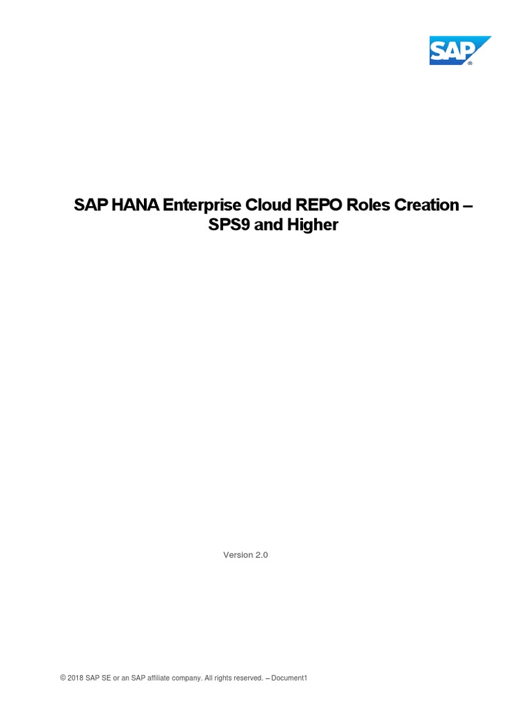 Roles - Creation - Whitepaper - SPS9 and Higher | PDF | Sap Se | Computing