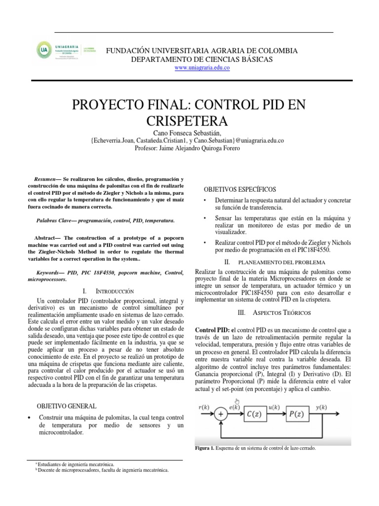 Informe Proyecto PID | PDF | Par termoeléctrico | Ingenieria Eléctrica