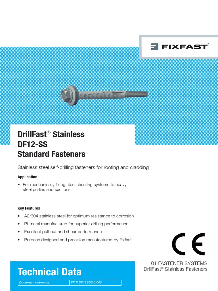 Fixfast DF12 SS Datasheet | PDF | Stainless Steel | Steel
