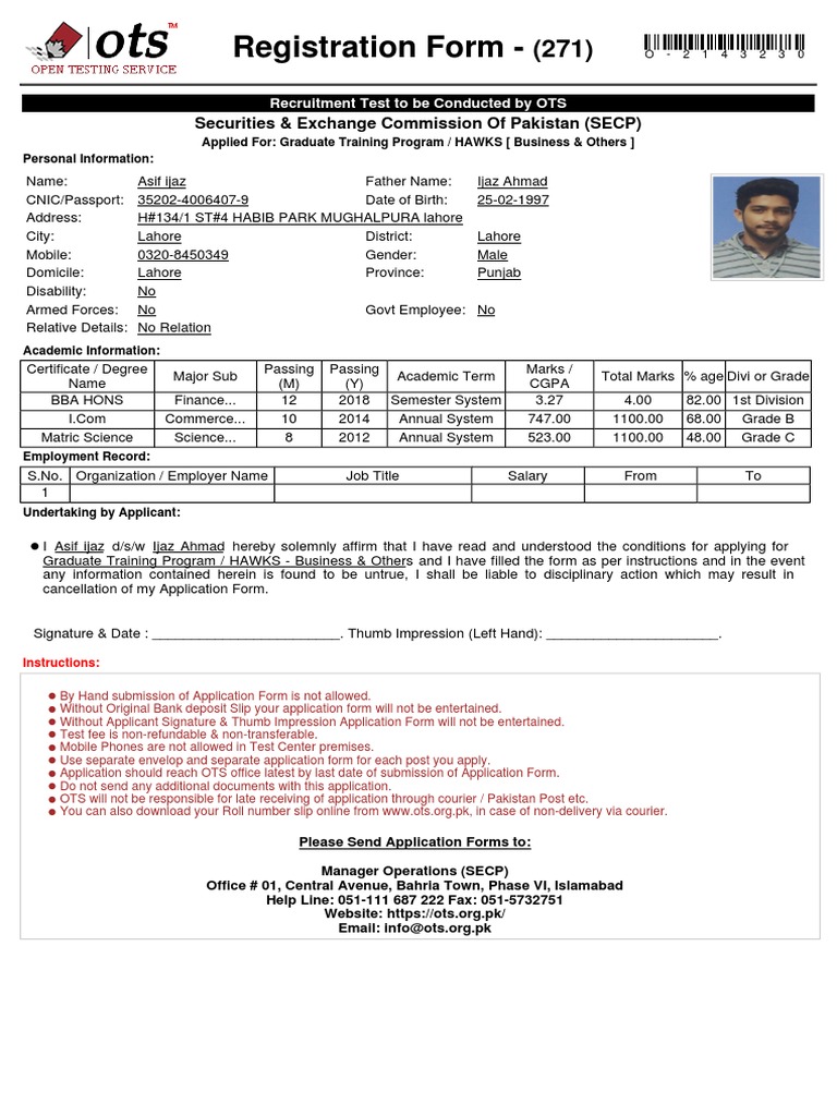 Registration Form - : Securities & Exchange Commission of Pakistan ...