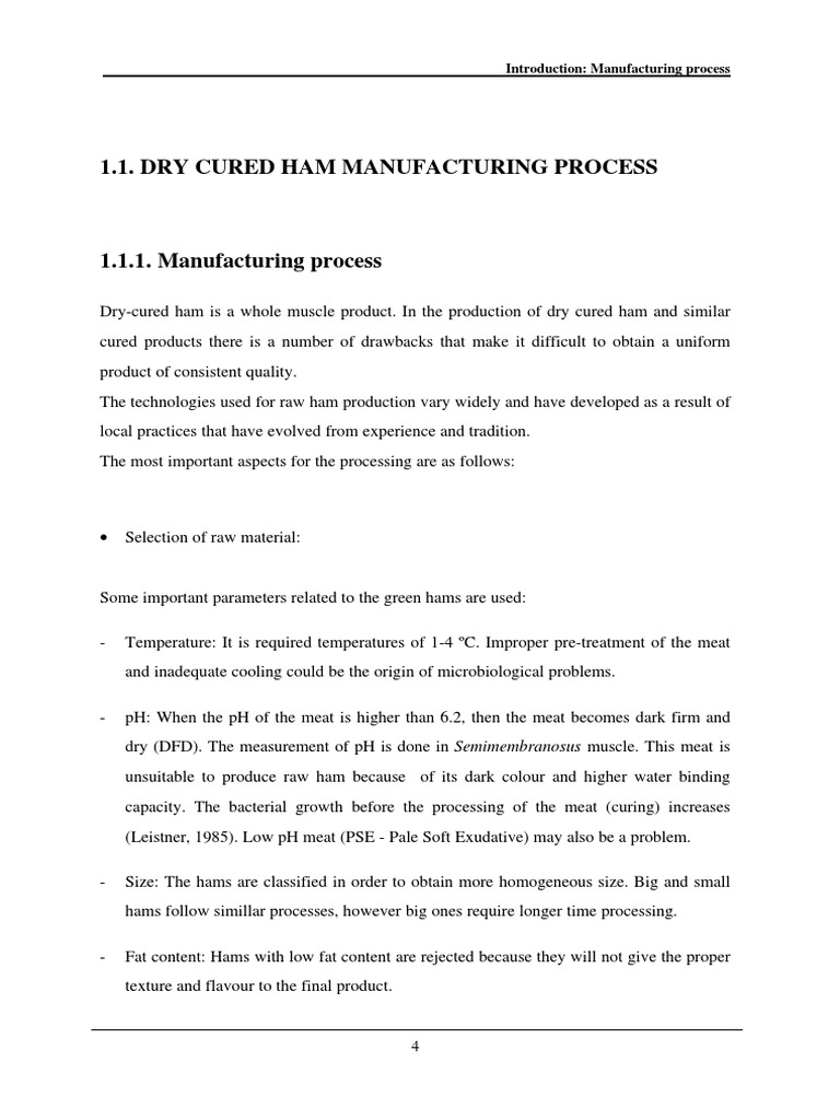 1.1. Dry Cured Ham Manufacturing Process | PDF | Ham | Heat Exchanger