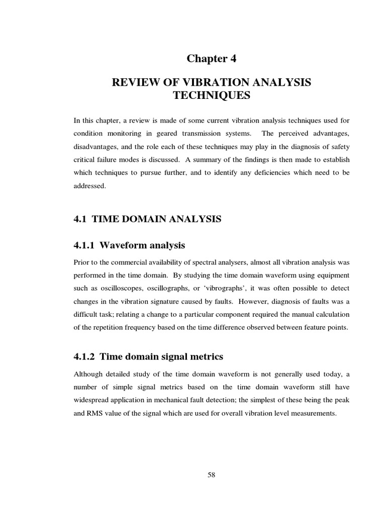 Vibration Analysis Techniques Review | PDF | Spectral Density ...