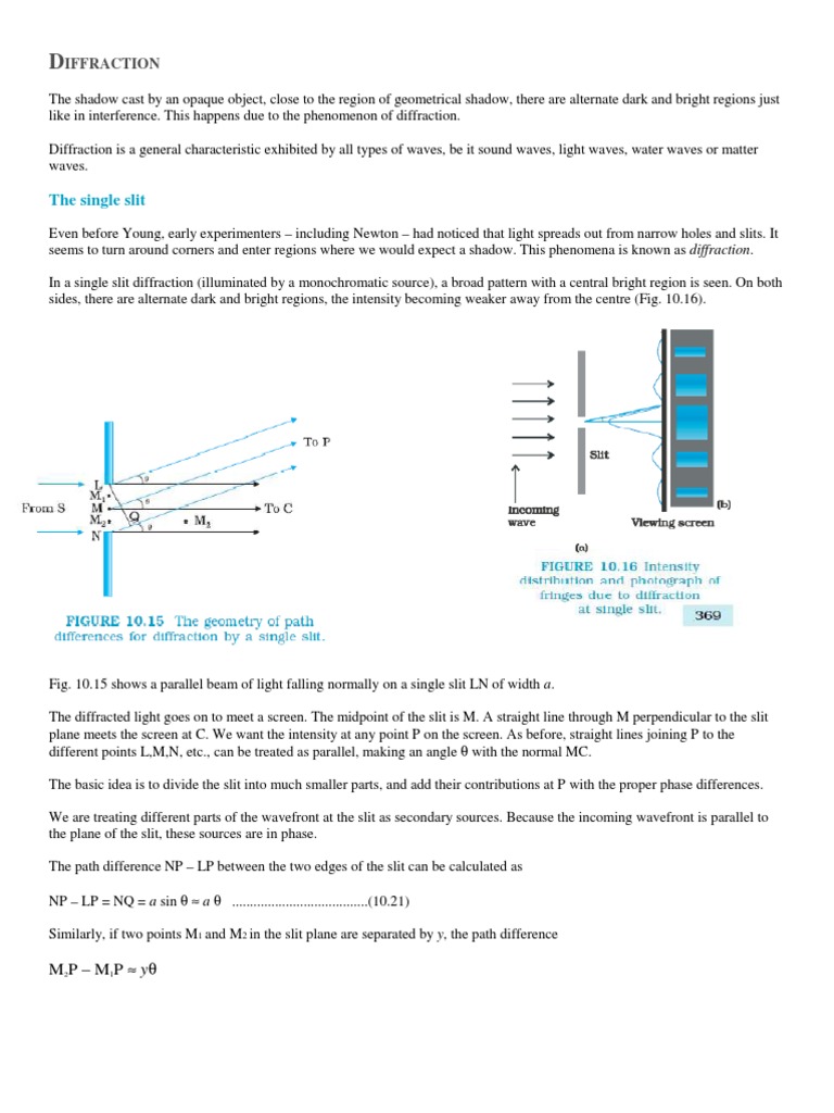 Diffraction of Light | Diffraction | Applied And Interdisciplinary Physics