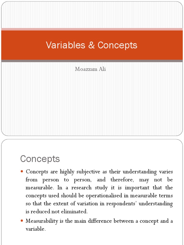 Variables & Concepts: Moazzam Ali | PDF | Dependent And Independent ...