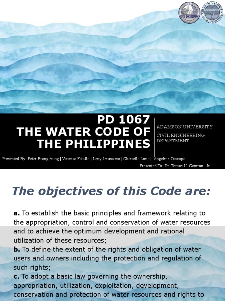 Water Code of The Philippines | PDF | Water Right | River