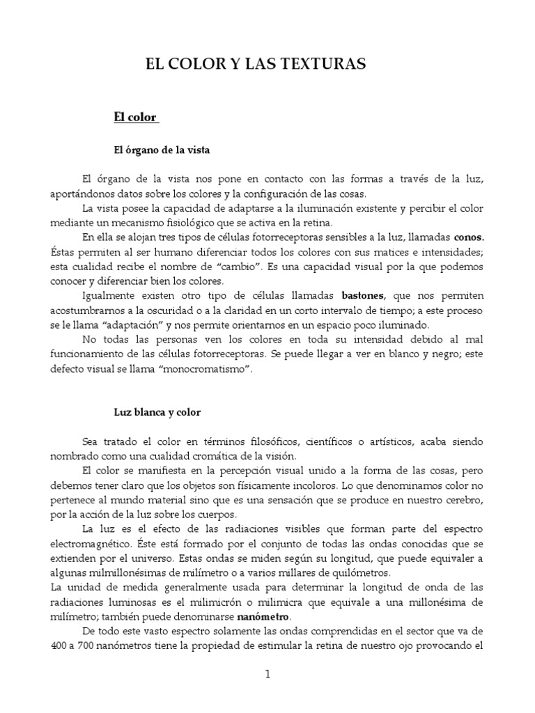 3 El Color y Las Texturas | PDF | Percepción visual | Color