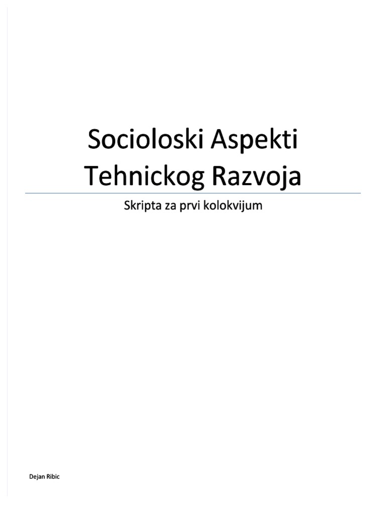 Sociologija Nova Skripta | PDF
