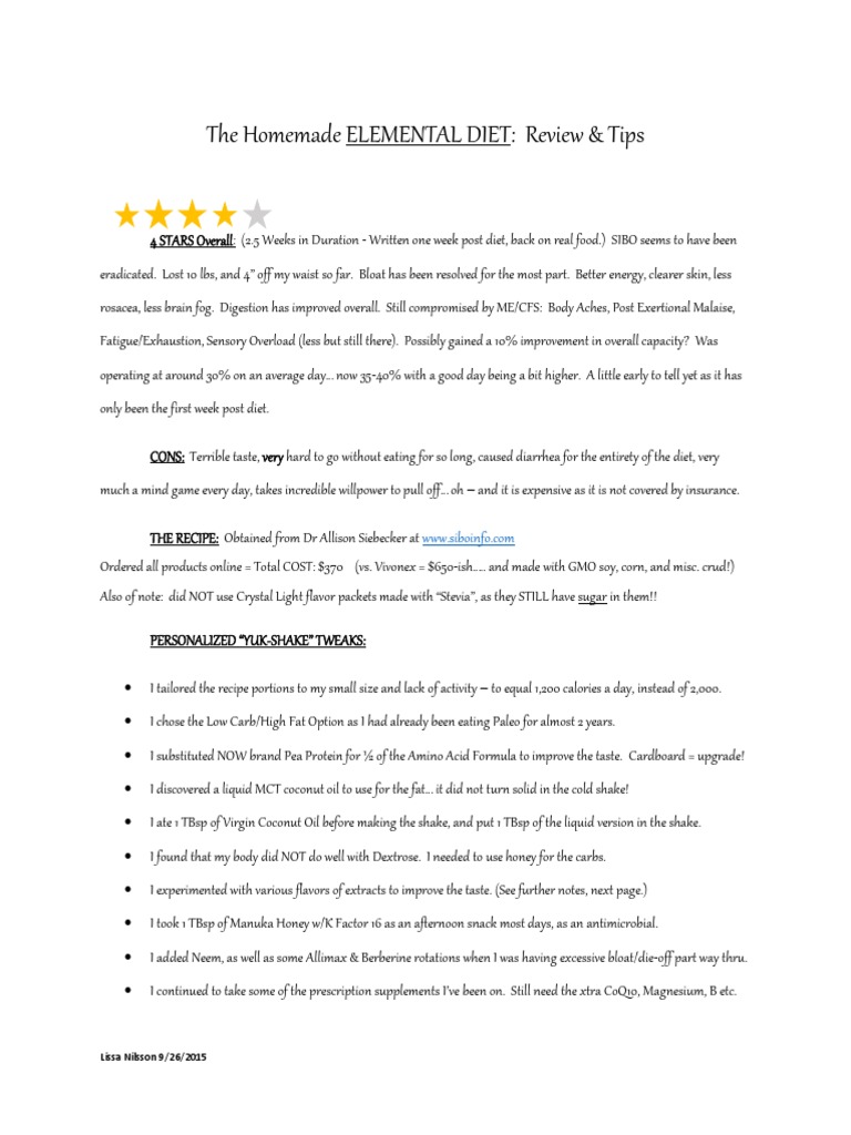 The Homemade Elemental Diet | PDF | Food And Drink | Foods