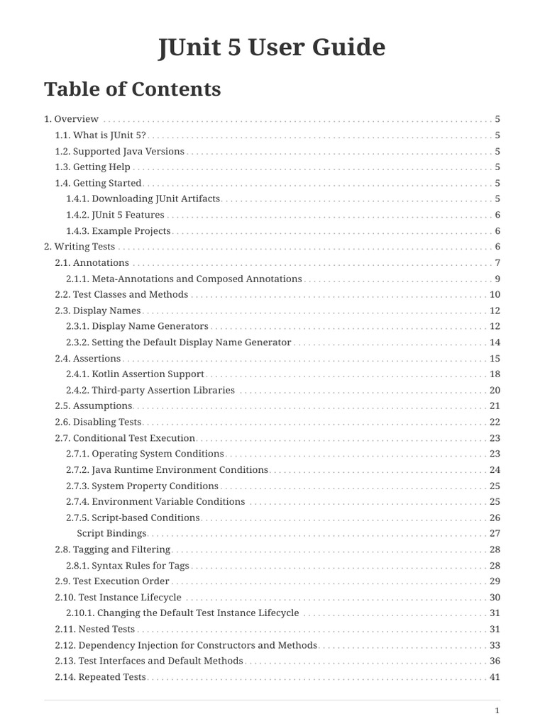 JUnit 5 User Guide | PDF | Class (Computer Programming) | Method ...