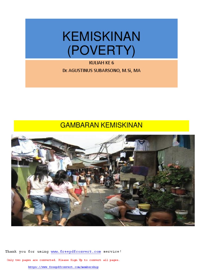 2019 Kuliah Ke 6 Kemiskinan | PDF