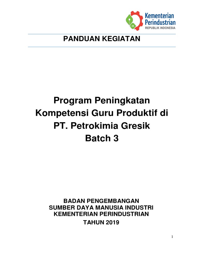 Panduan Pelatihan PT Petrokimia Gresik Batch 3 2019 V1 | PDF