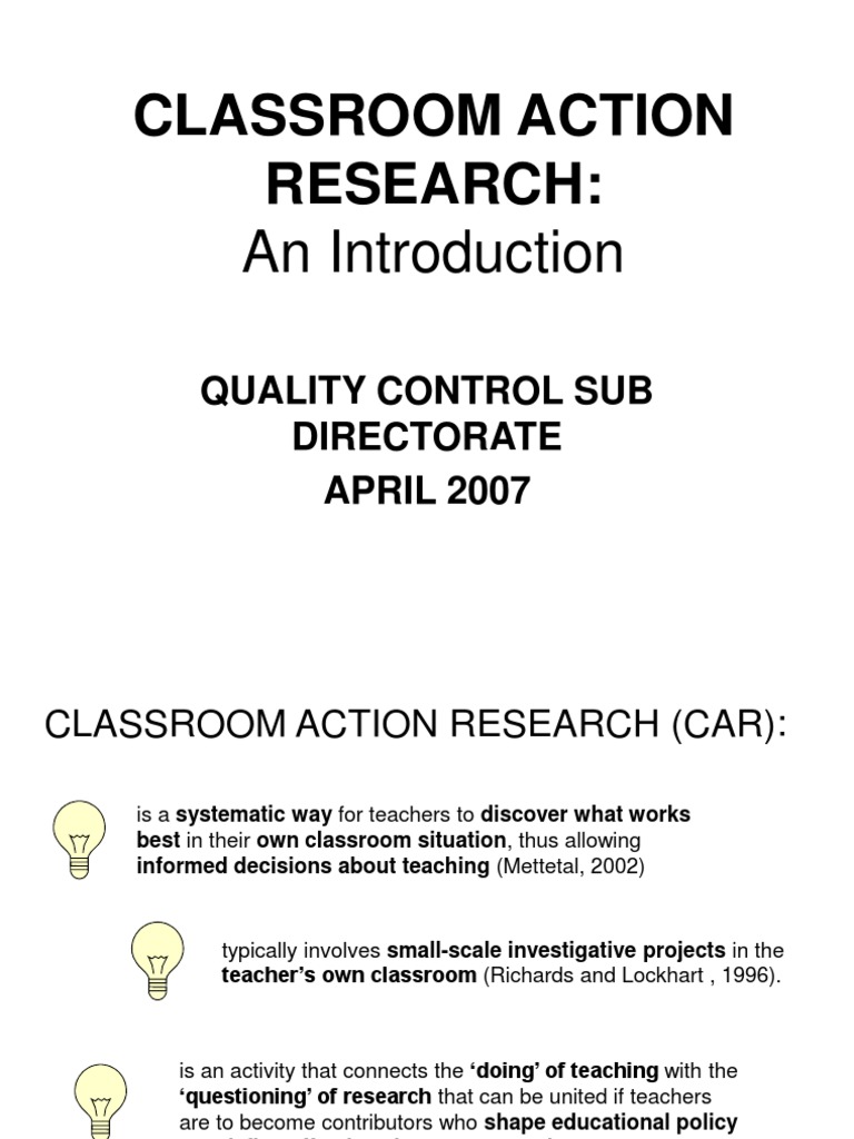 Classroom Action Research | PDF | Action Research | Classroom