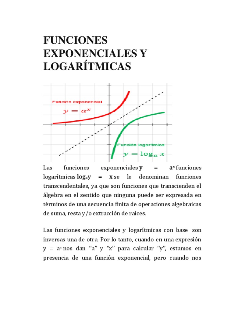 Funciones Exponenciales y Logarítmicas | PDF | Logaritmo | Población mundial