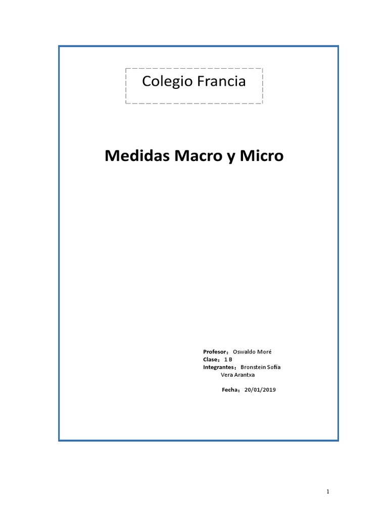 Medidas Macro y Micro | PDF | Termómetro | Microscopio