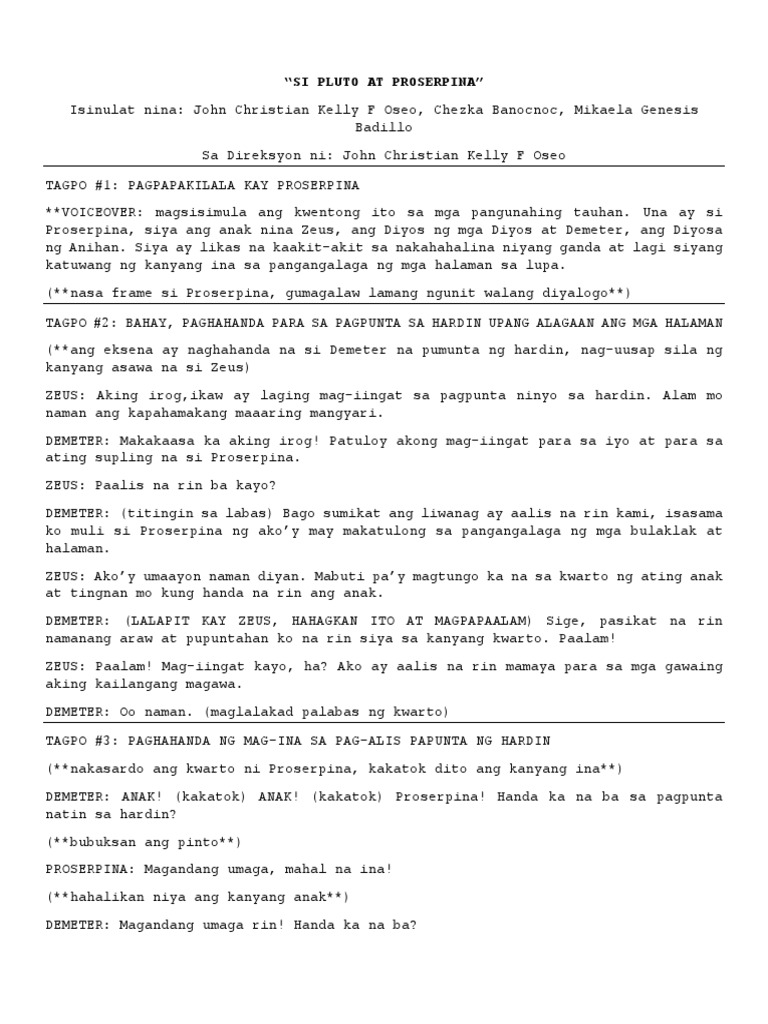 Si Pluto at Proserpina | PDF