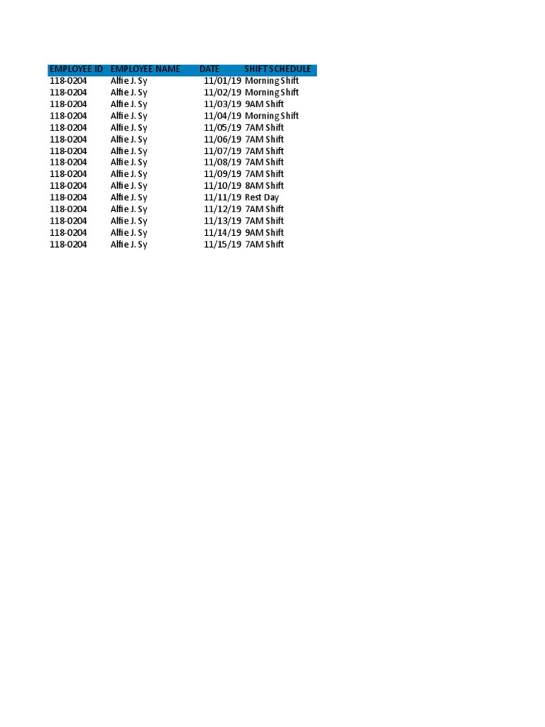 Schedule Template | PDF