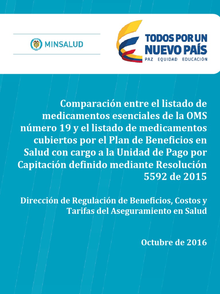 Informe Medicamentos Esenciales Oms Listado Medicamentos Pbsupc | PDF | Medicamentos con receta ...