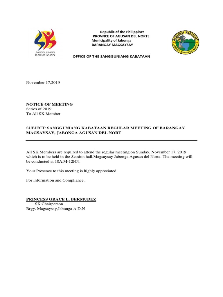 Notice of SK Meeting | PDF