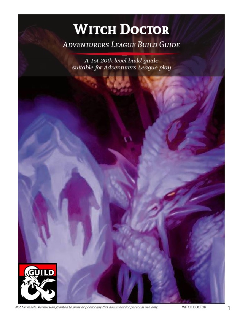 Witch Doctor Character Build Guide | PDF | Wizards Of The Coast ...