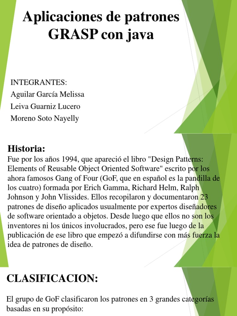 Aplicaciones de Patrones GRASP Con Java | PDF | Patrón de diseño de ...