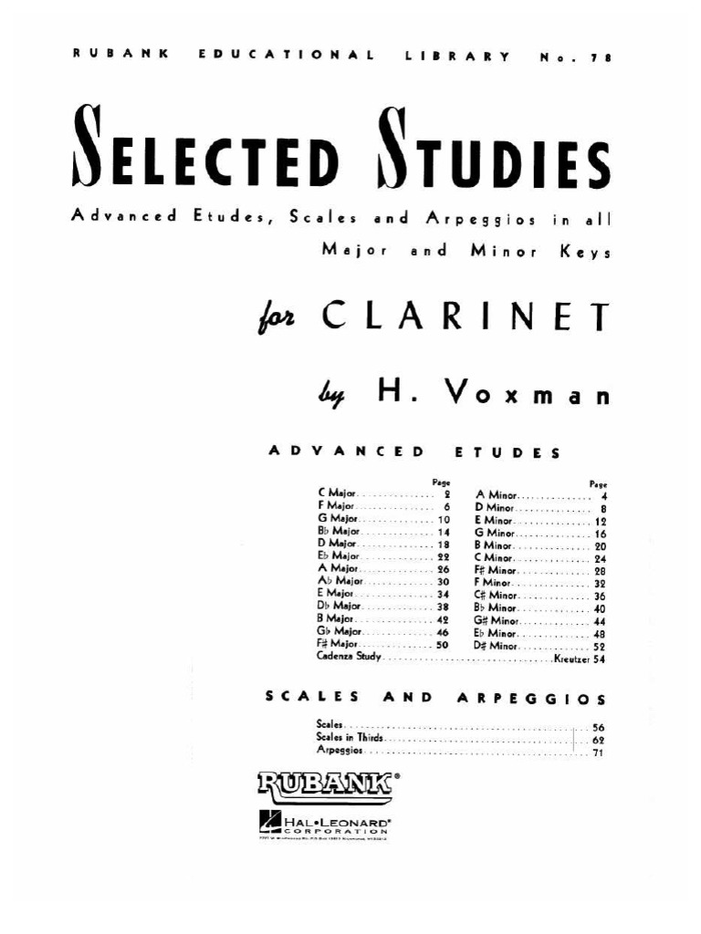 Selected Studies For BB Clarinet | PDF
