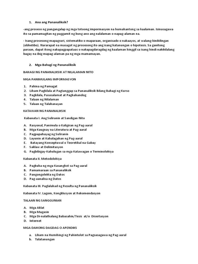 Ano Ang Pananaliksik | PDF