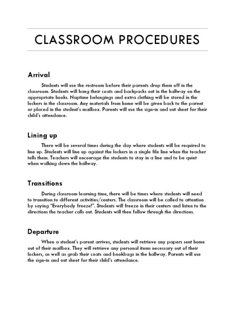 Classroom Procedures | PDF | Classroom | Teachers