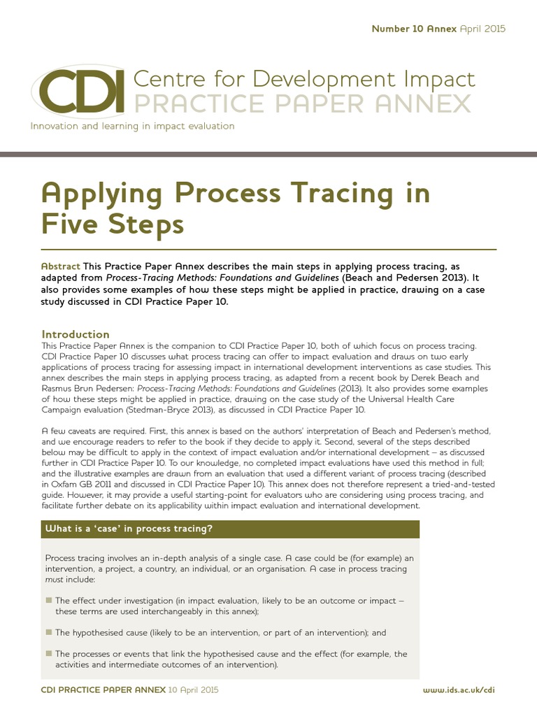 Applying Process Tracing in 5 Steps | PDF | Hypothesis | Causality