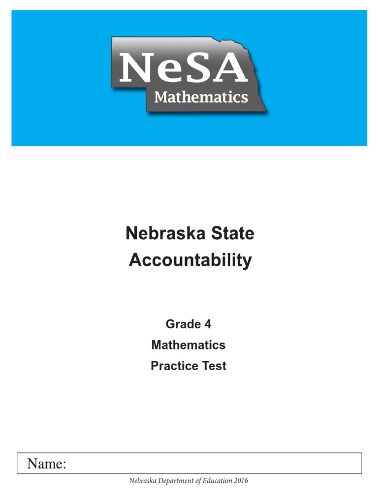 Grade 4 Mathematics Practice Test: Nebraska Department of Education ...