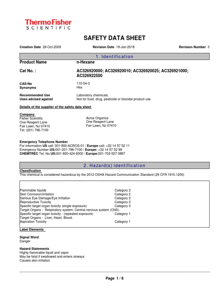 Safety Data Sheet: 1. Identification | PDF | Combustion | Toxicity