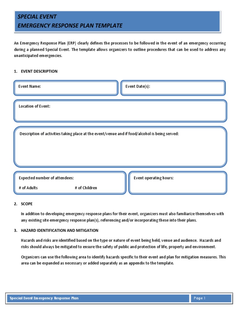 Emergency Action Plan Template