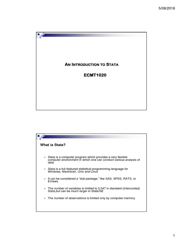 A I S ECMT1020: N Ntroduction To Tata | PDF | Regression Analysis | Computer File