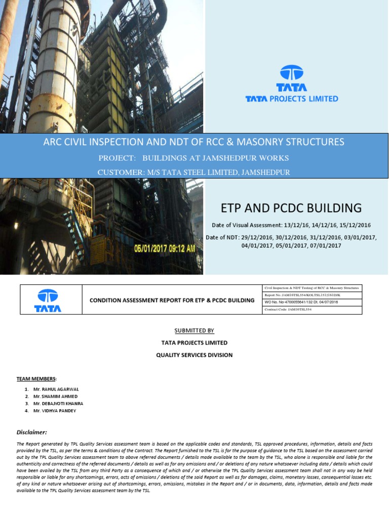 Structural Audit Report-ETP and PCDC-compressed | PDF | Nondestructive ...