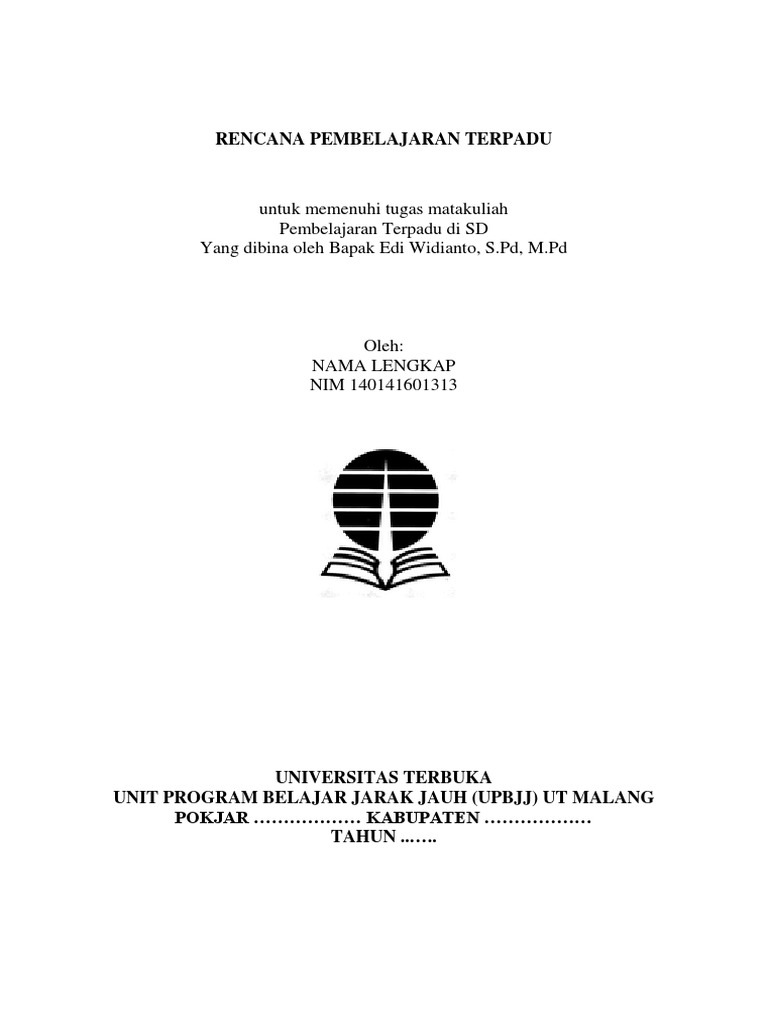 Contoh Cover RPP Terpadu | PDF