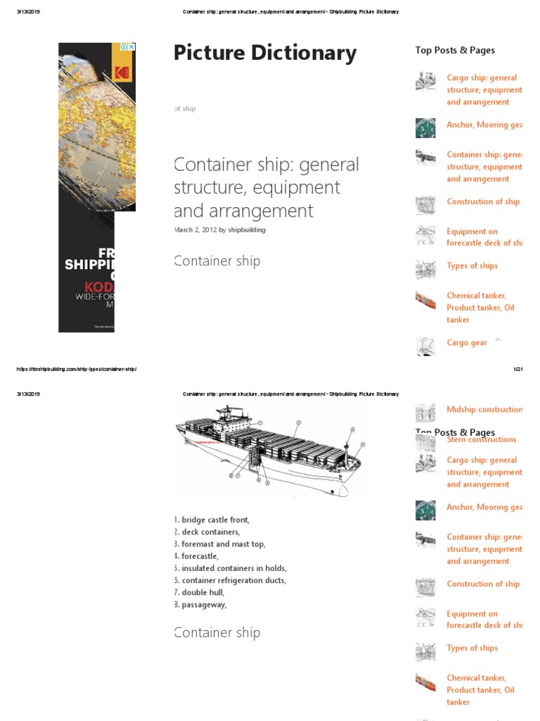 Container Ship - General Structure, Equipment and Arrangement ...