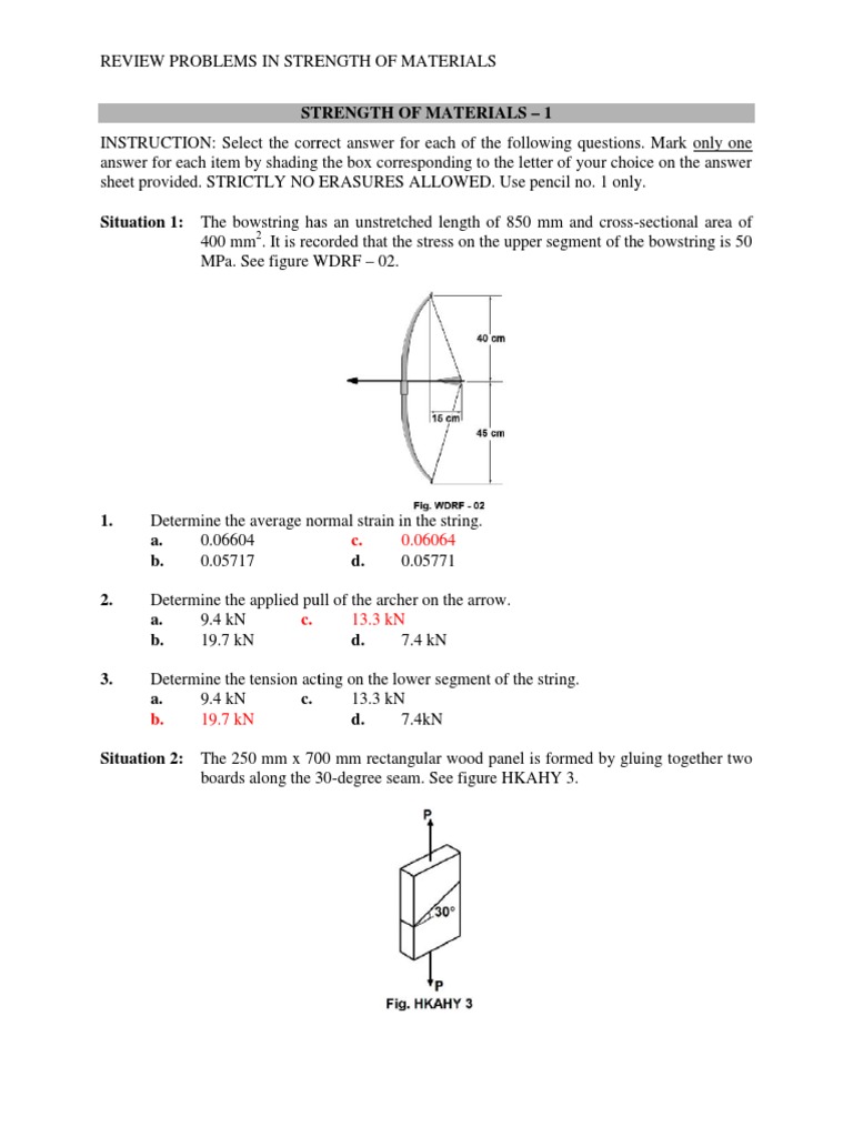 Review Problems in Strength of Materials | PDF | Young's Modulus ...