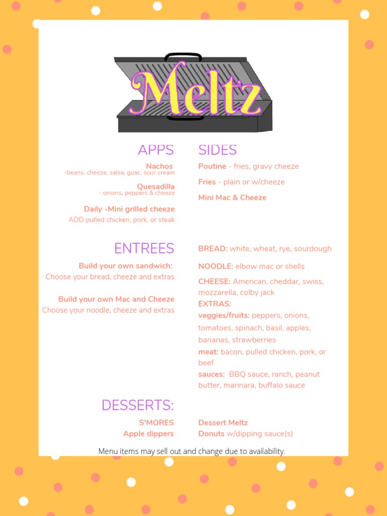 Meltz Menu | PDF