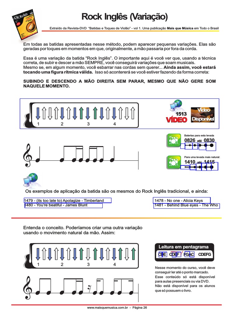 Cifras Rock | PDF | Instrumentos de corda | Variação (música)