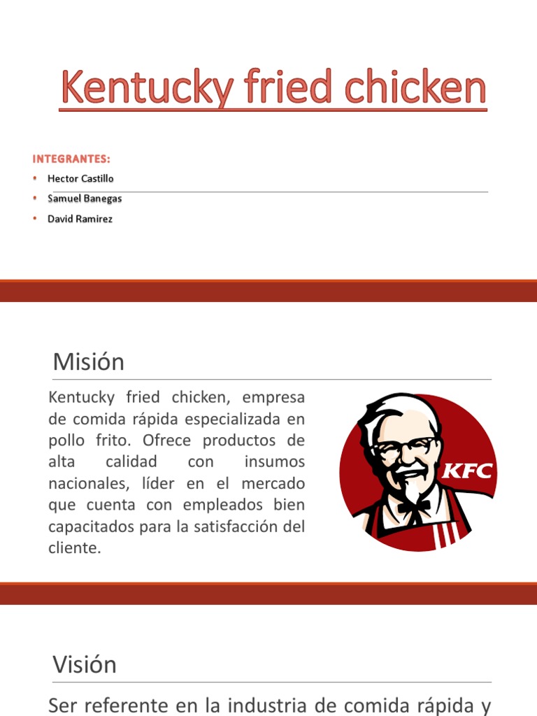 KFC: Misión, visión y estrategia de Kentucky Fried Chicken | PDF ...