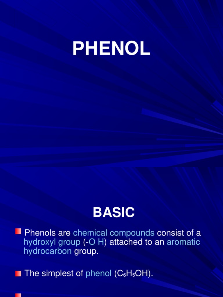 Phenol | PDF | Hydroxide | Ester
