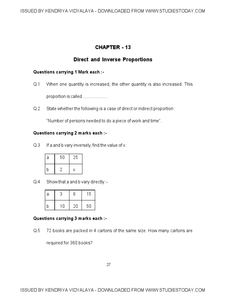 Direct and Inverse Proportions PDF | PDF | Violence | Teaching Mathematics