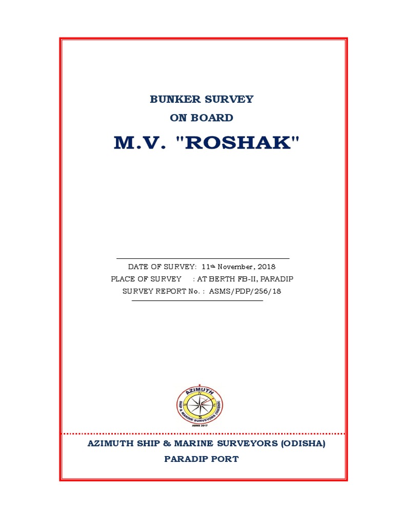 ROSHAK - Final Survey Report | PDF | Fuel Oil | Chemical Energy Sources