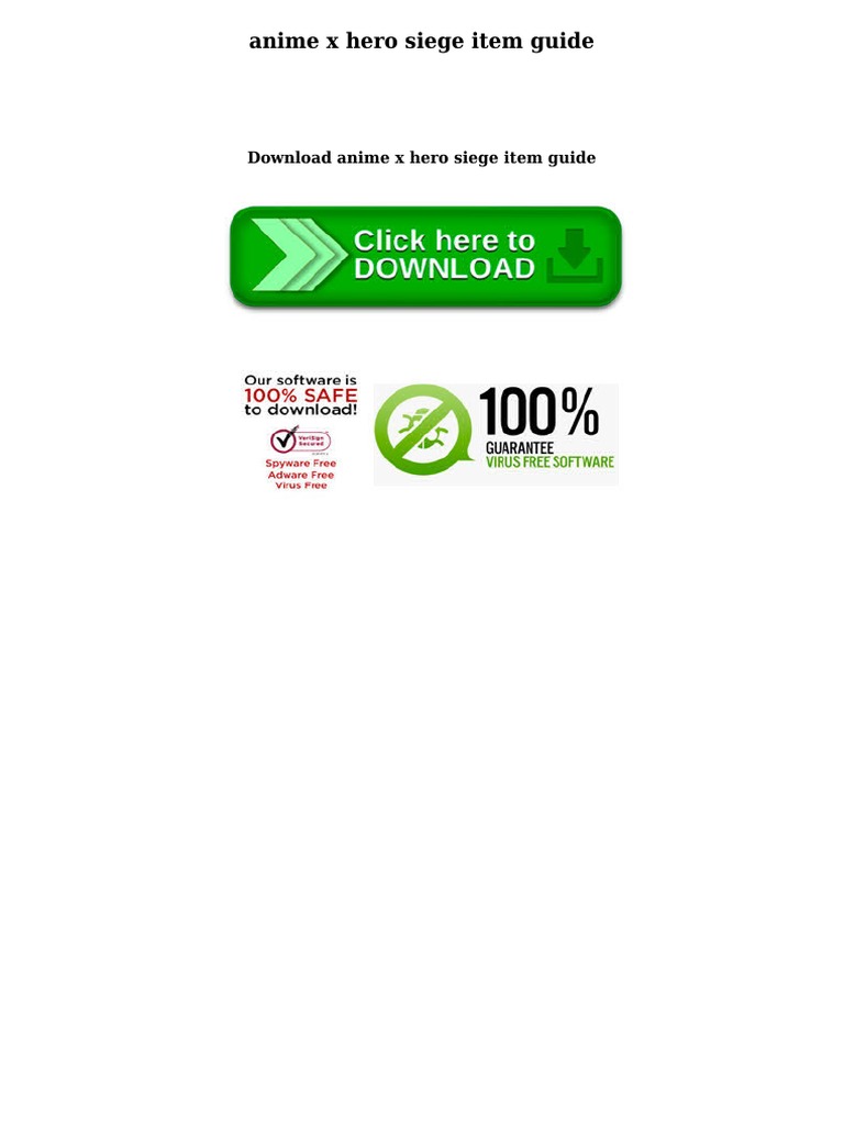 Anime X Hero Siege Item Guide | PDF | Leisure | Sports